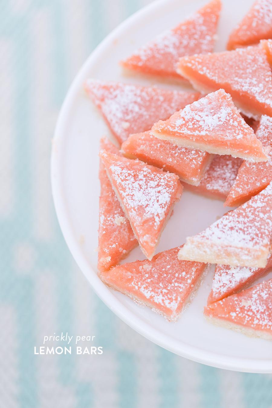 Prickly Pear Lemon Bars
