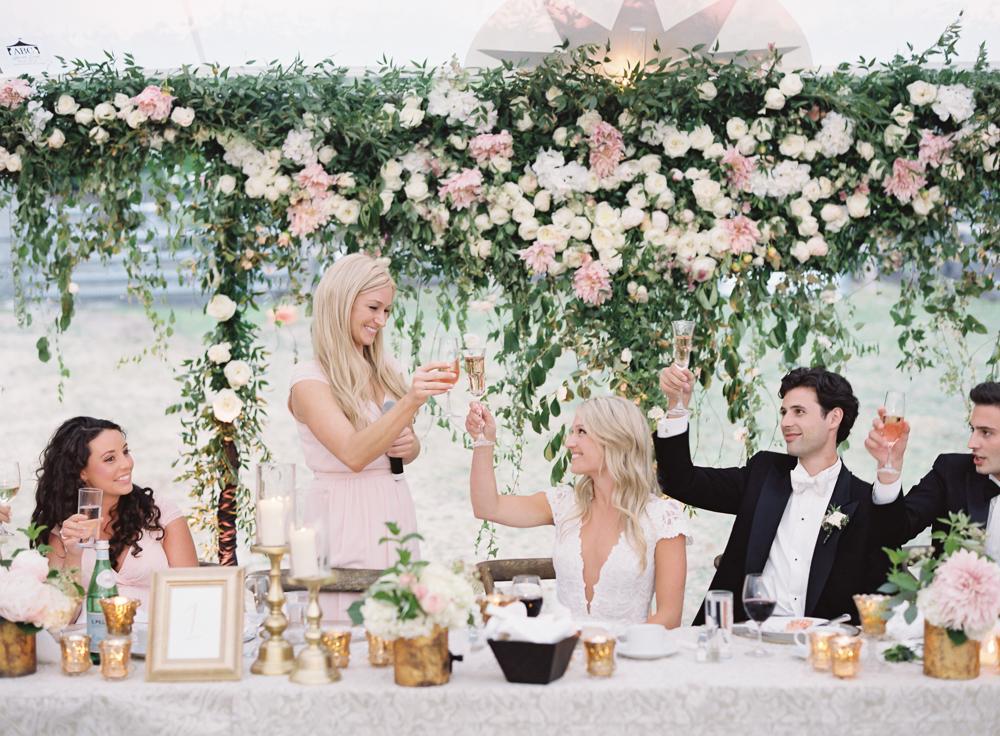 Backyard Wedding Complete with Farm Friends and Pink Gowns