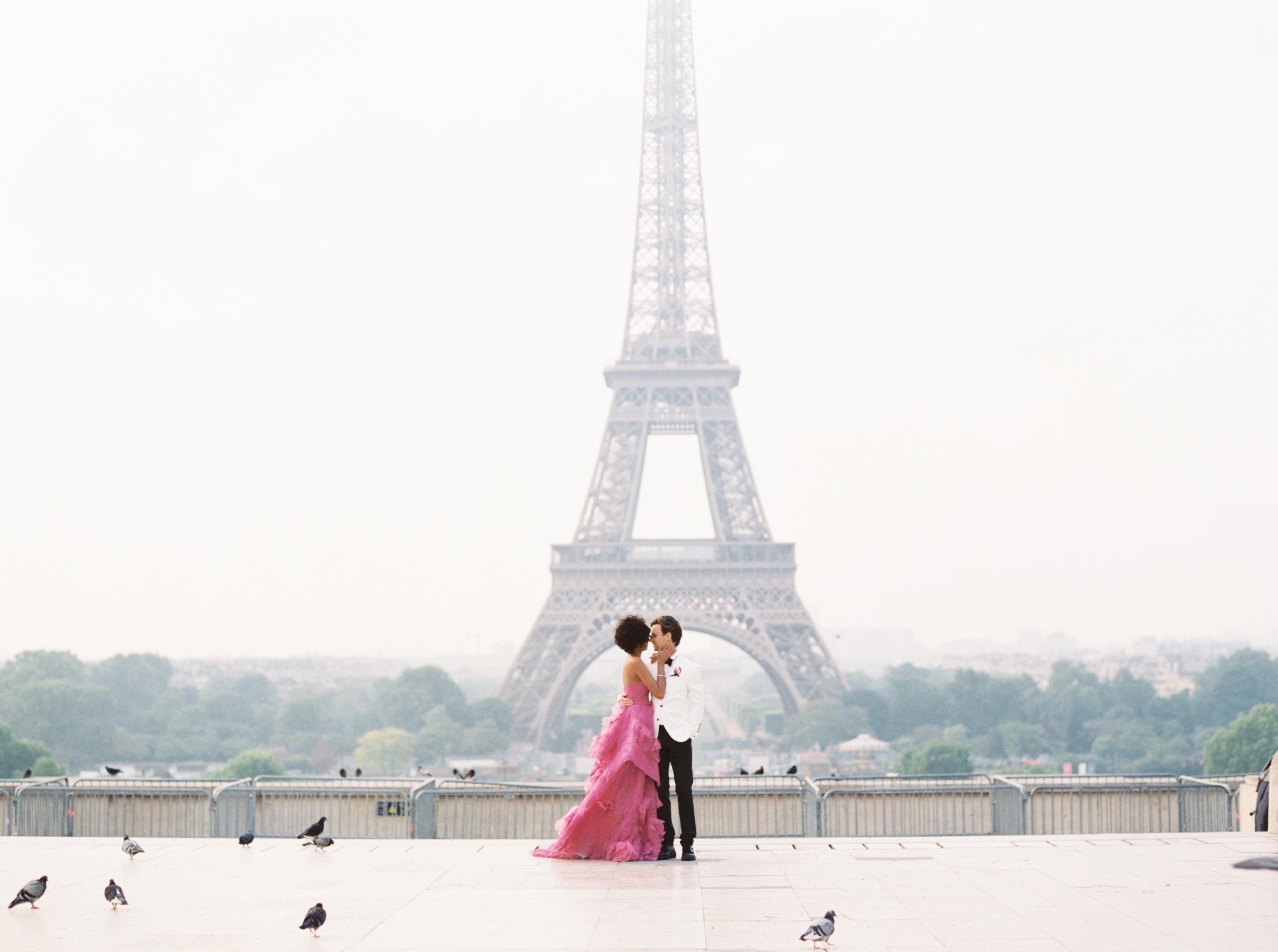 High Fashion Photo Shoot in Paris Overlooking the Eiffel Tower