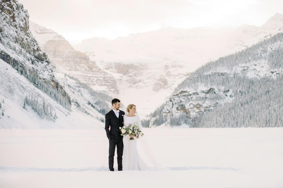 Winter Mountain Wedding at Lake Louise in Banff National Park