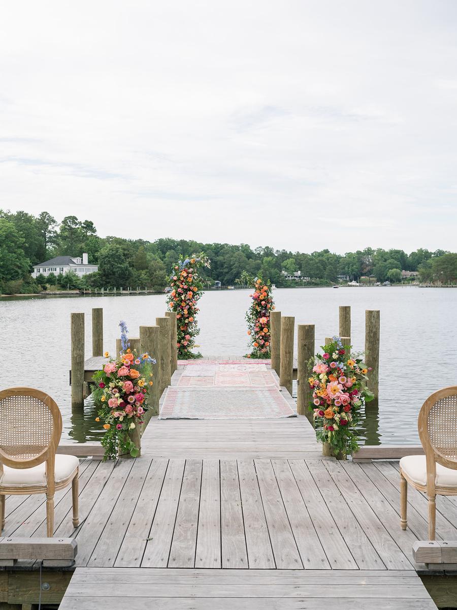 A Vibrant Coastal Wedding with a Surprise Ceremony