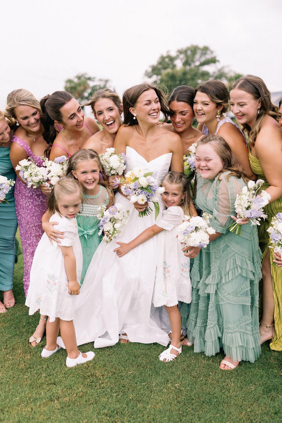 A Laid-Back Garden Celebration with Fresh Florals and an Atmosphere ...