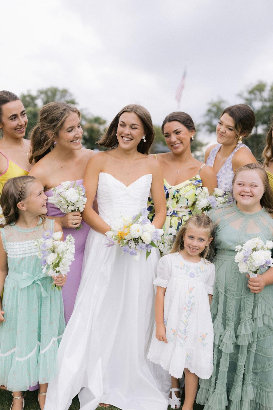 A Laid-Back Garden Celebration with Fresh Florals and an Atmosphere ...