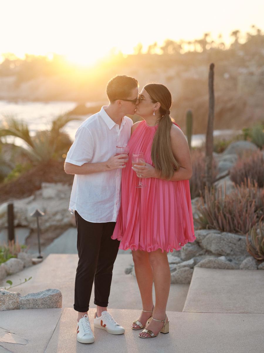 A Sunset Cliffside Wedding Awash in Terracotta and Golden Hues at ...