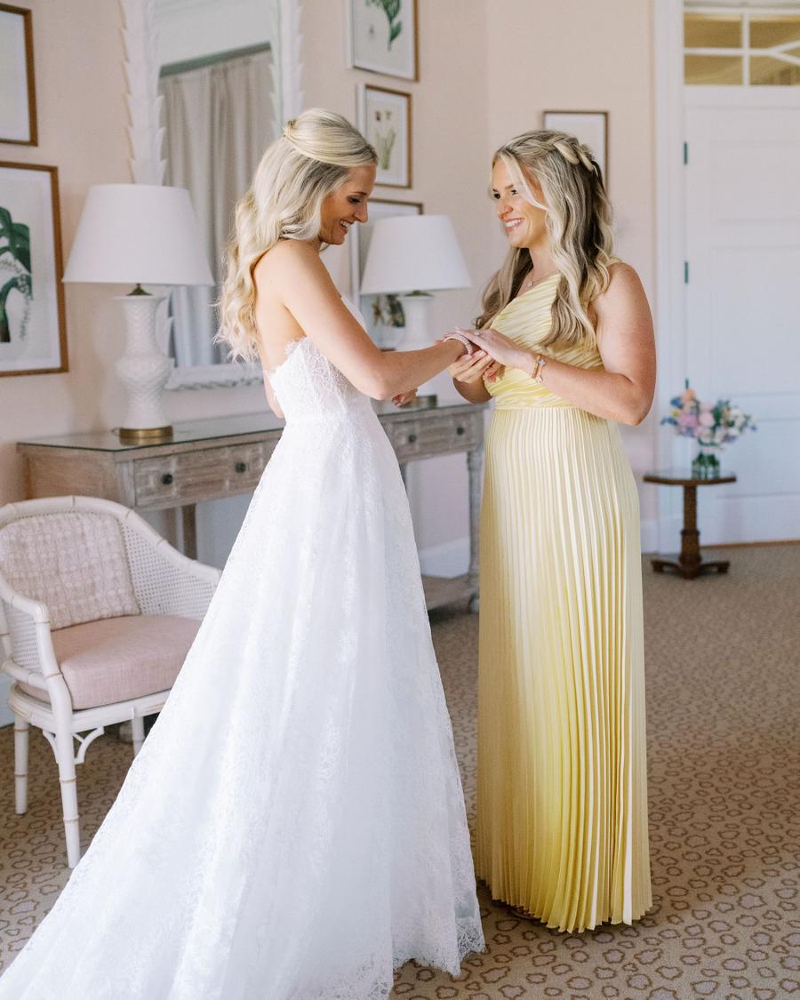 A Whimsical Waterfront Wedding Awash in Bright Color, Rattan Accents ...