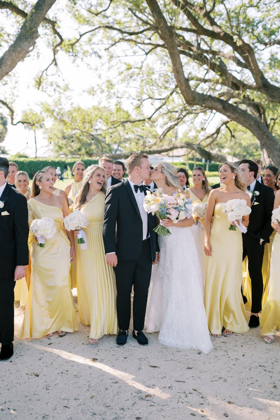A Whimsical Waterfront Wedding Awash in Bright Color, Rattan Accents ...