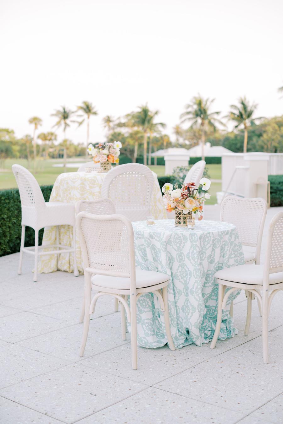 A Whimsical Waterfront Wedding Awash in Bright Color, Rattan Accents ...