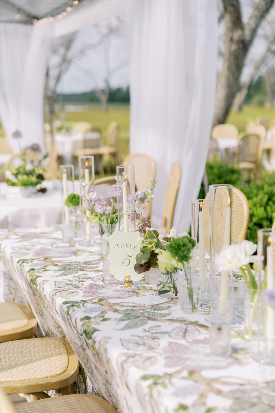 A Fresh March Wedding Centered on Dreamy Patterned Linens and Soft ...