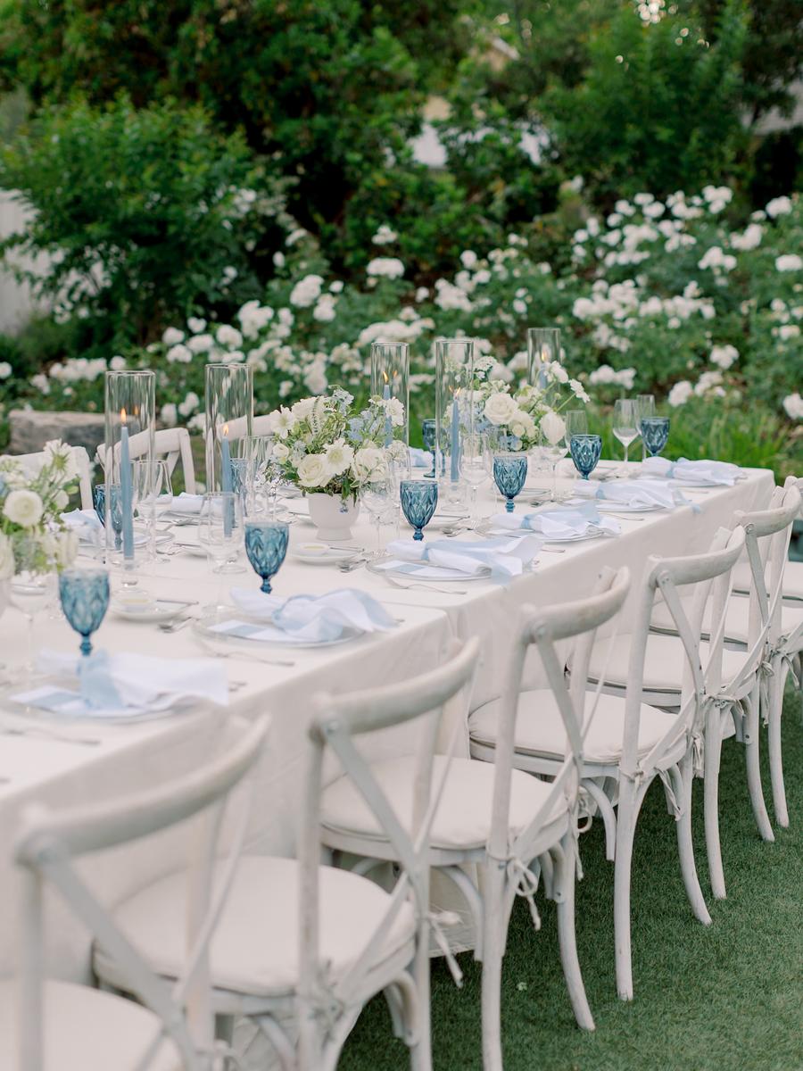A Soft Celebration in French Blue With Layers of Delicate Detail at ...