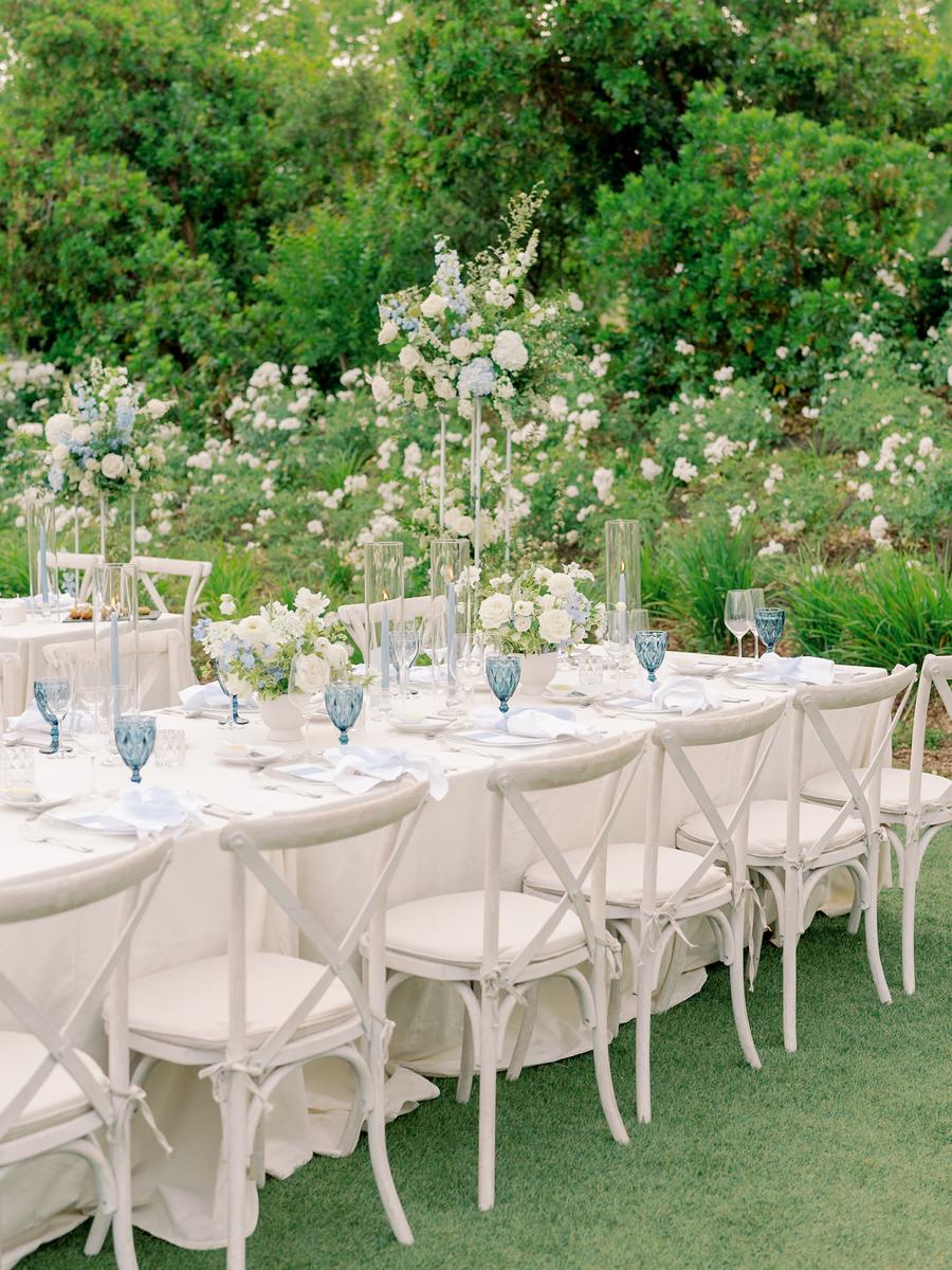 A Soft Celebration in French Blue With Layers of Delicate Detail at ...