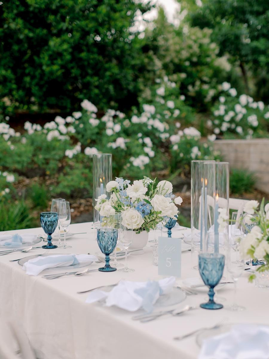 A Soft Celebration in French Blue With Layers of Delicate Detail at ...