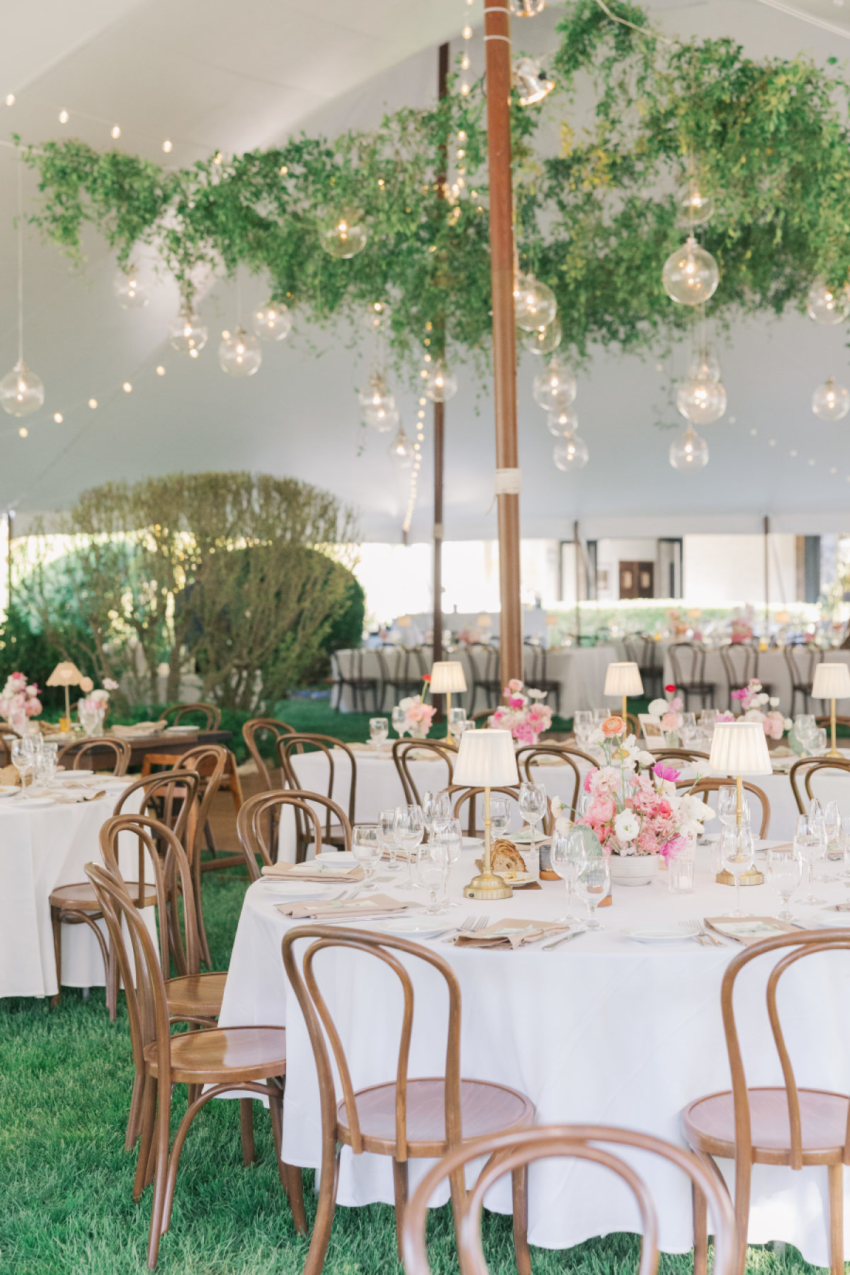 A Preppy Green and White Hamptons Wedding With Magenta Accents and ...